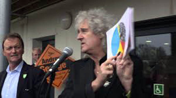 Brian May interviews and supports Andrew George, MP in Cornwall ...